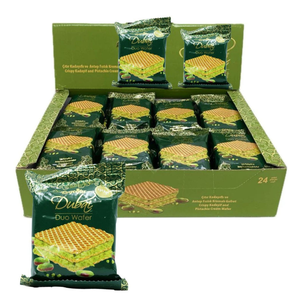 Beyoglu Dubai Duo Pistachio Wafer 36g (Box of 24) — myShop