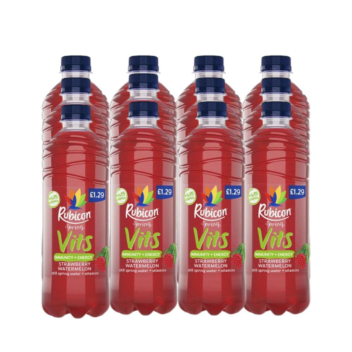 Rubicon Spring Still Vits Strawberry Watermelon £1.29 500ml (Box of 12 ...