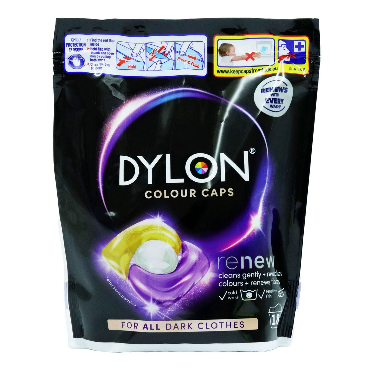 Dylon Dark Colour Caps Renew 18 Wash — myShop