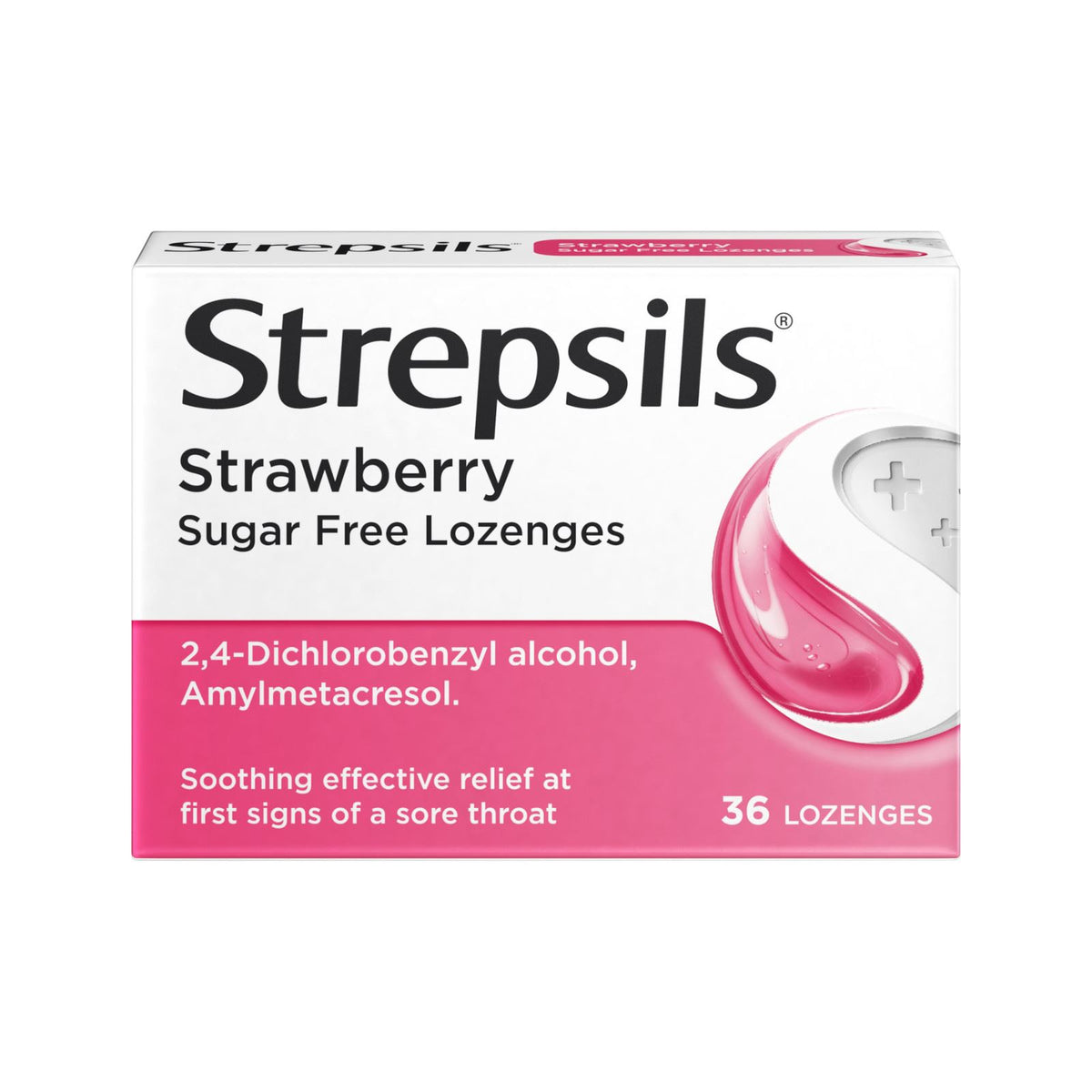 Strepsils Strawberry Sugar Free 36's — myShop