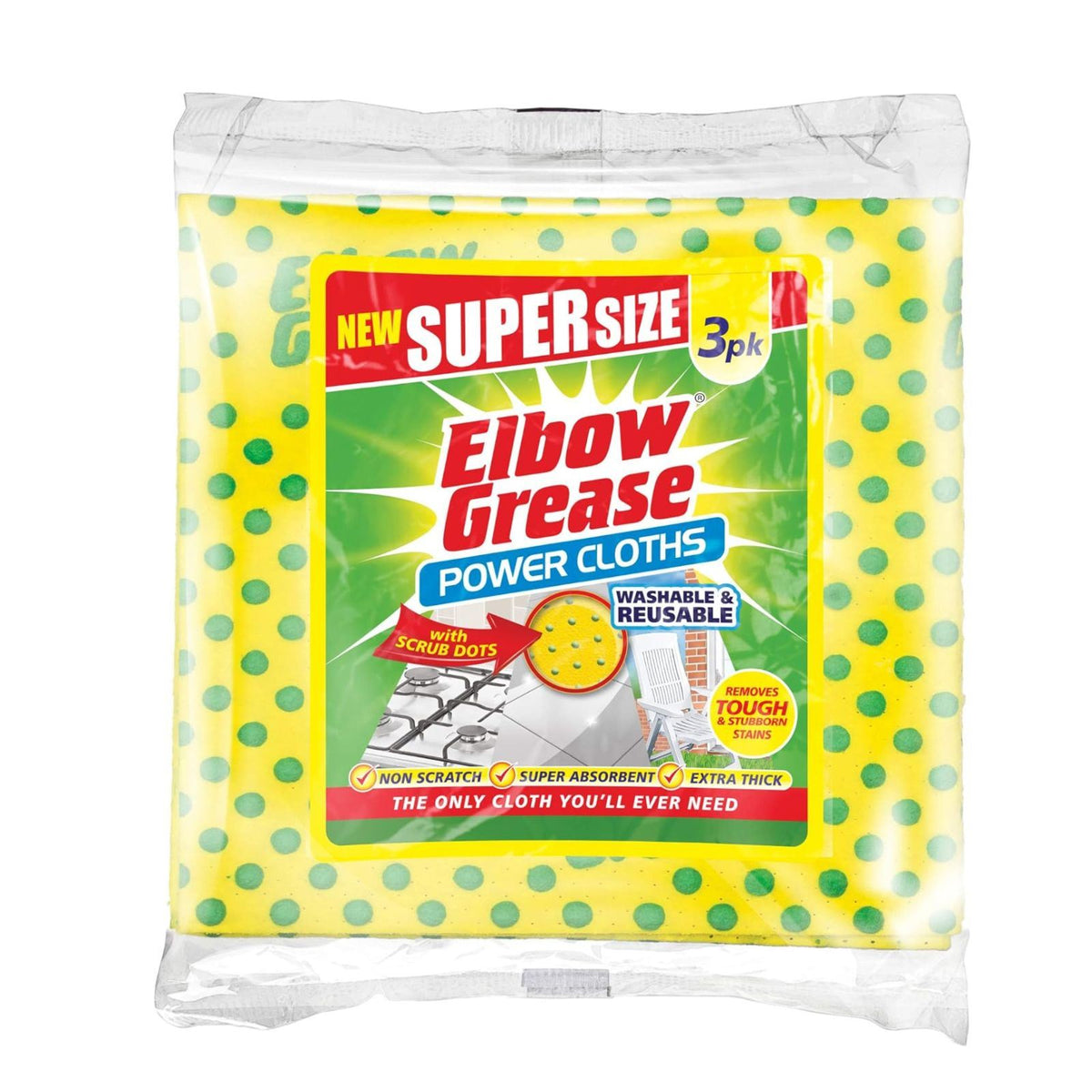 Elbow Grease Power Cloths Super Absorbent Extra Thick With Scrub Dots ...