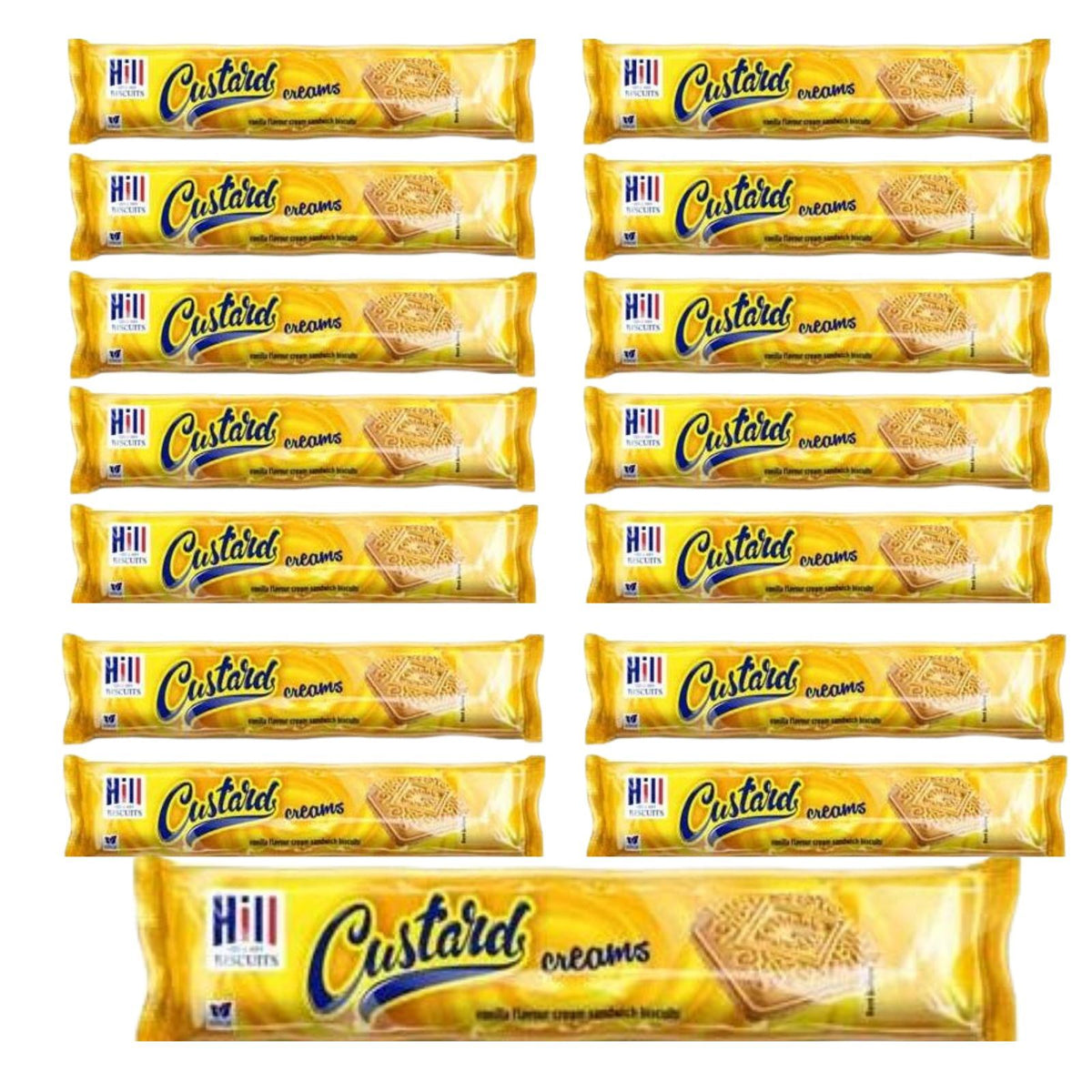 Hill Biscuits Custard Flavour Cream Sandwich Crunchy Biscuits, 150g, P ...