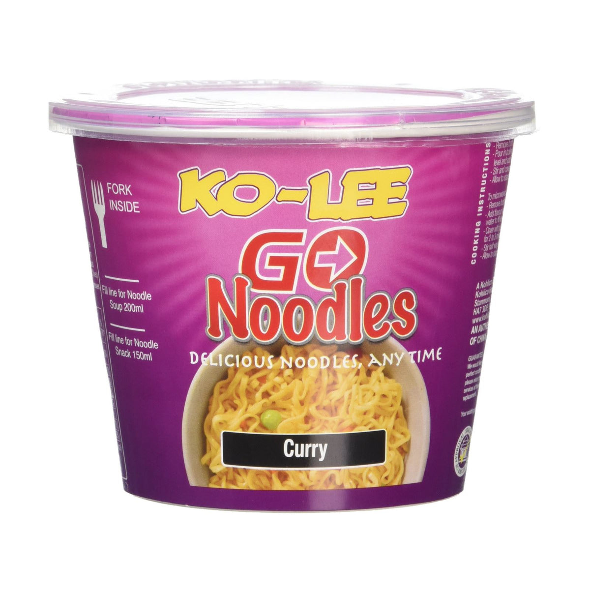Ko-lee Go Noodles Cup Curry 65g (Box of 6) — myShop